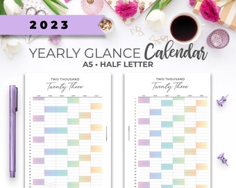 Year at A Glance Planner Printable - Etsy