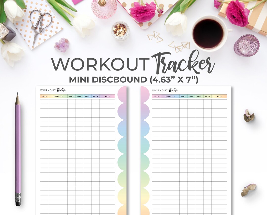 Workout Tracker Insert for Mini Happy Planner | Rainbow Printable ...