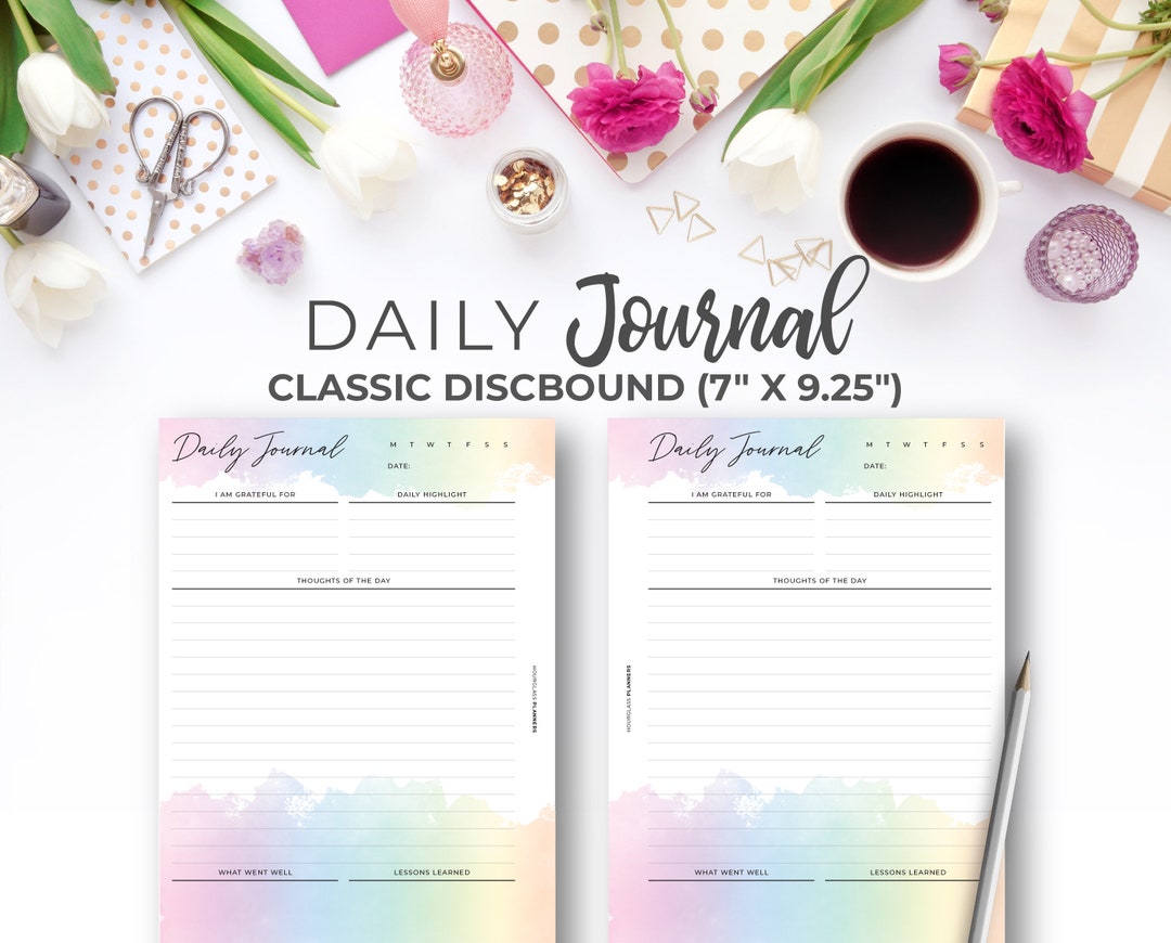 Daily Journal Insert for Classic Happy Planner | Printable Rainbow ...