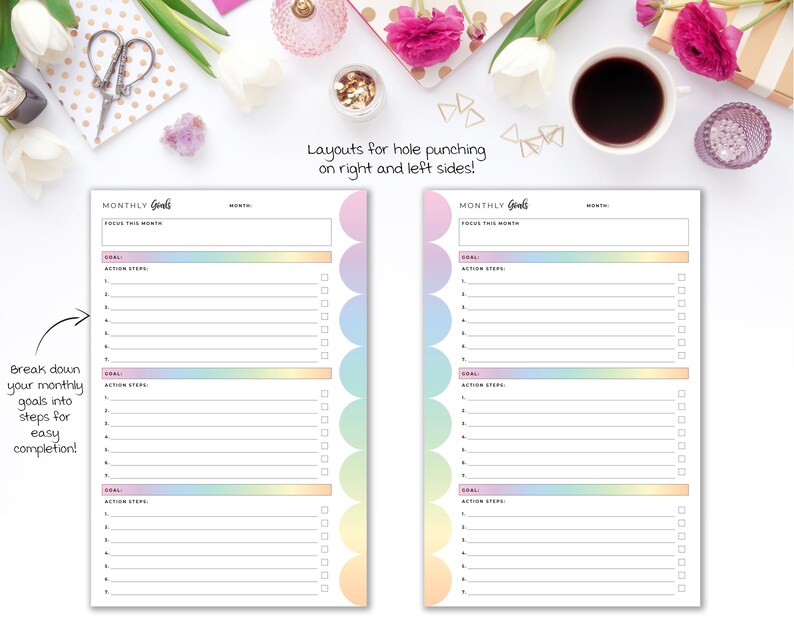 Mini Happy Planner Inserts: Rainbow Productivity Planner Bundle ...