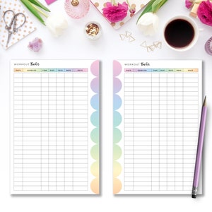 Workout Tracker Insert for Mini Happy Planner | Rainbow Printable ...