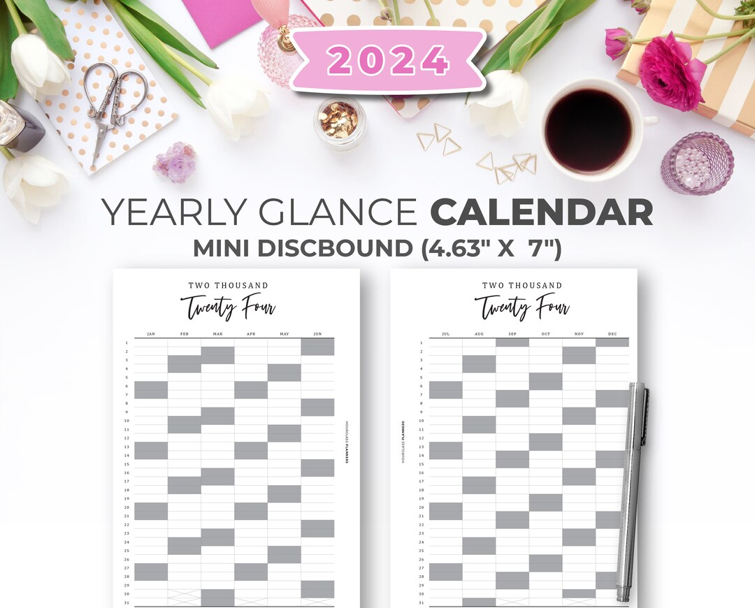2024 Yearly Planner Printable Inserts for Mini Happy Planner Minimal ...