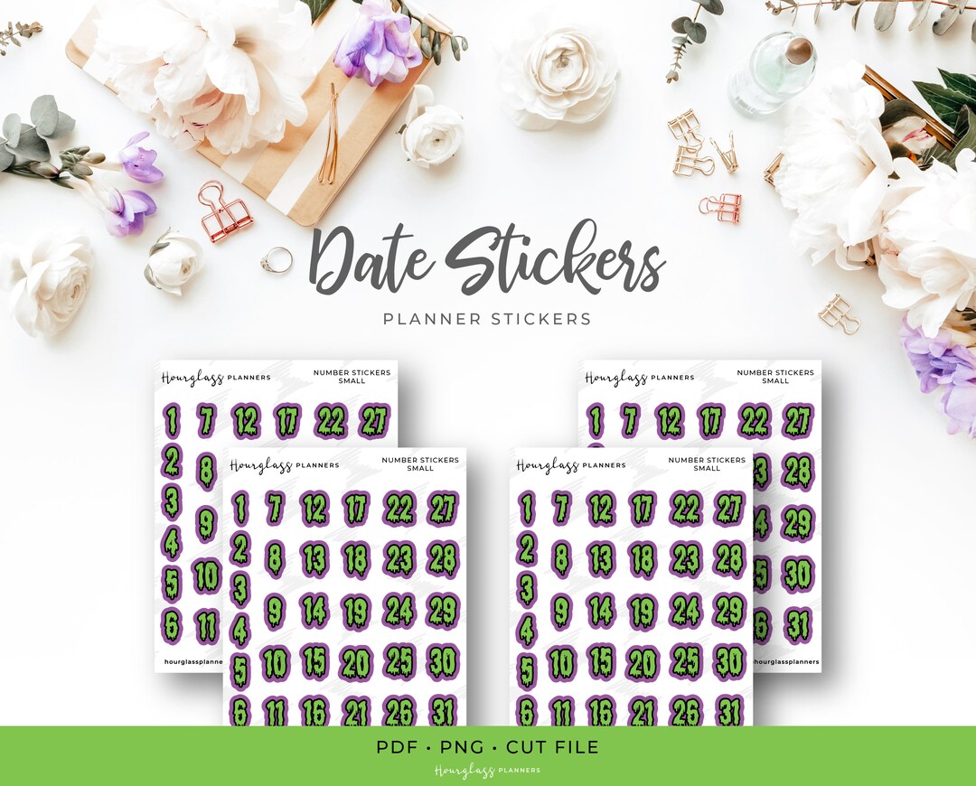 Halloween Printable Date Number Planner Stickers - Small (A02S) - Etsy