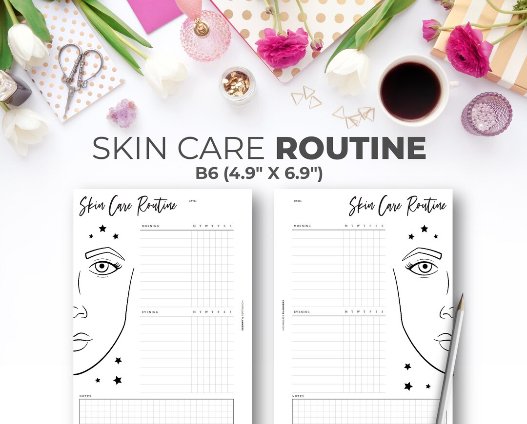 B6 Skin Care Routine Planner Insert: Minimalist Printable (PDF) - Etsy