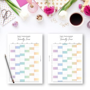 2024 Yearly Planner Printable Inserts for Classic Happy Planner Rainbow ...