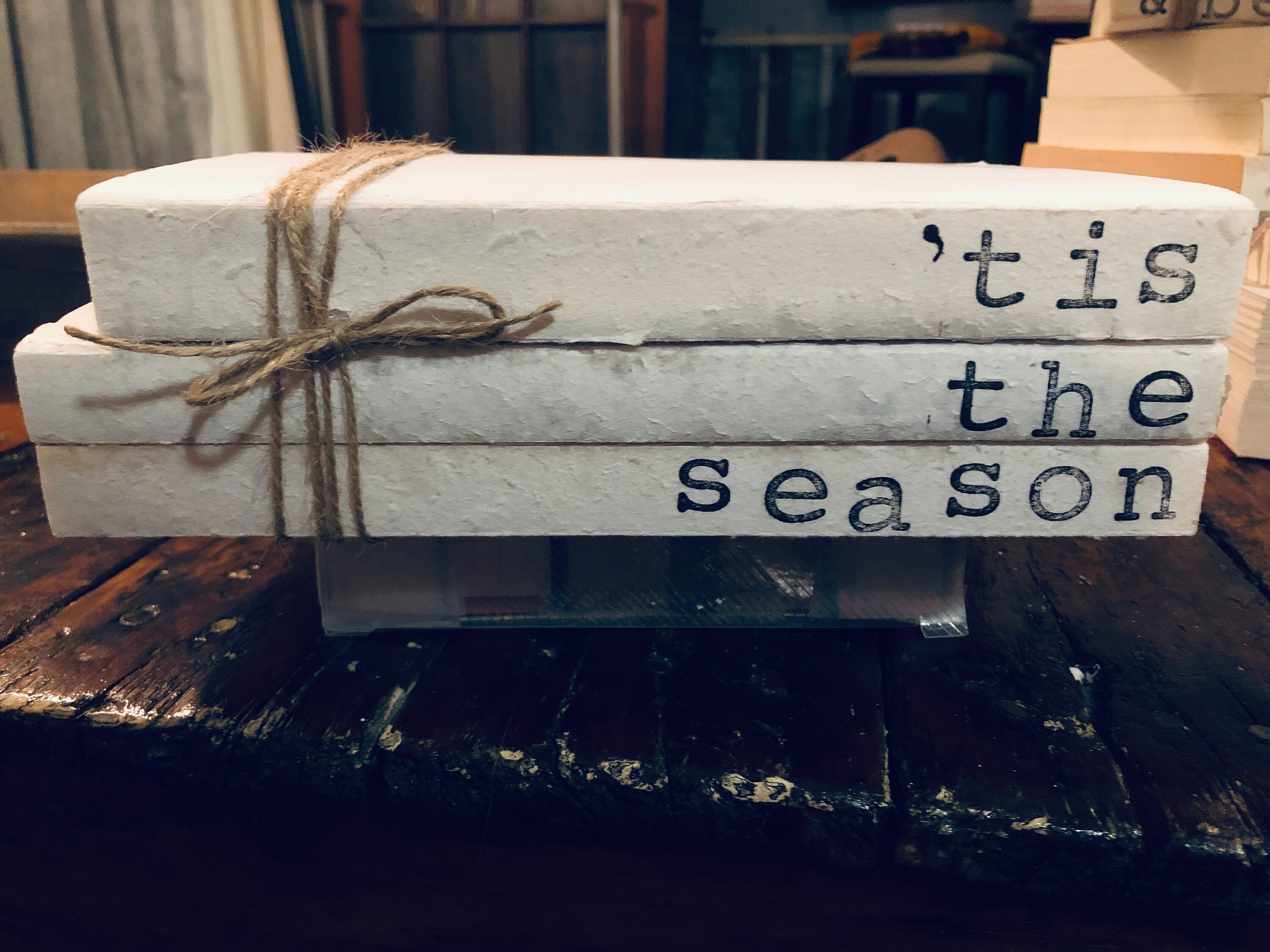 Seasonal Stamped Book Stack Set - Etsy