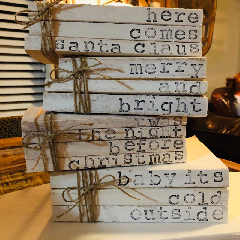 Stamped Book Stack - Etsy