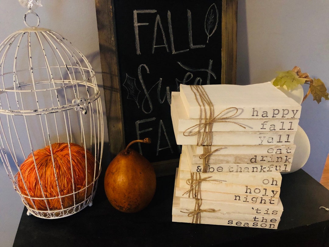Seasonal Stamped Book Stack Set - Etsy