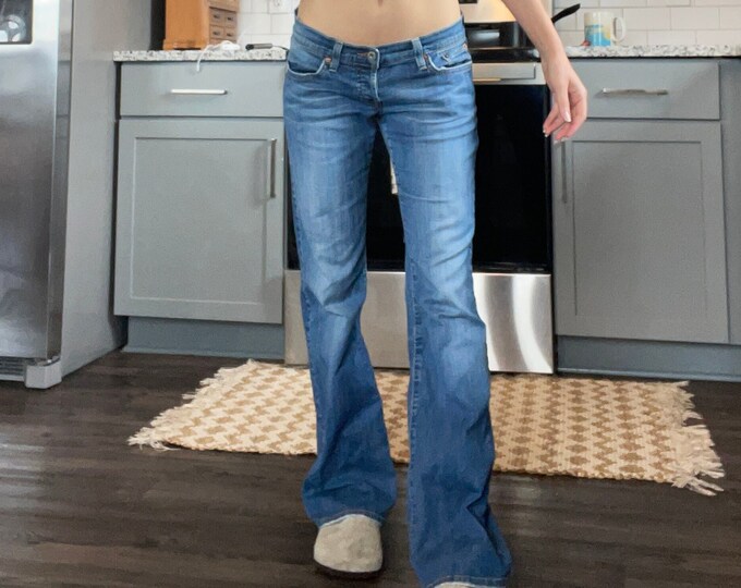 Y2K Low Rise Jeans Lucky Brand Jeans Bell Bottom Boot Cut Trendy Hilton ...