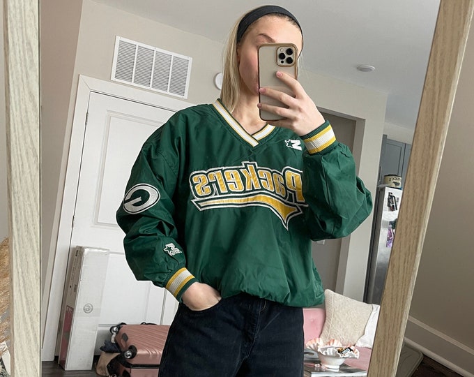 Vintage 90s Starter Green Bay Packers Jacket Pull Over Coat Retro ...
