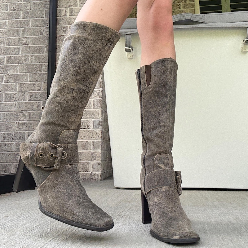 Y2k Buckle Boots - Etsy UK
