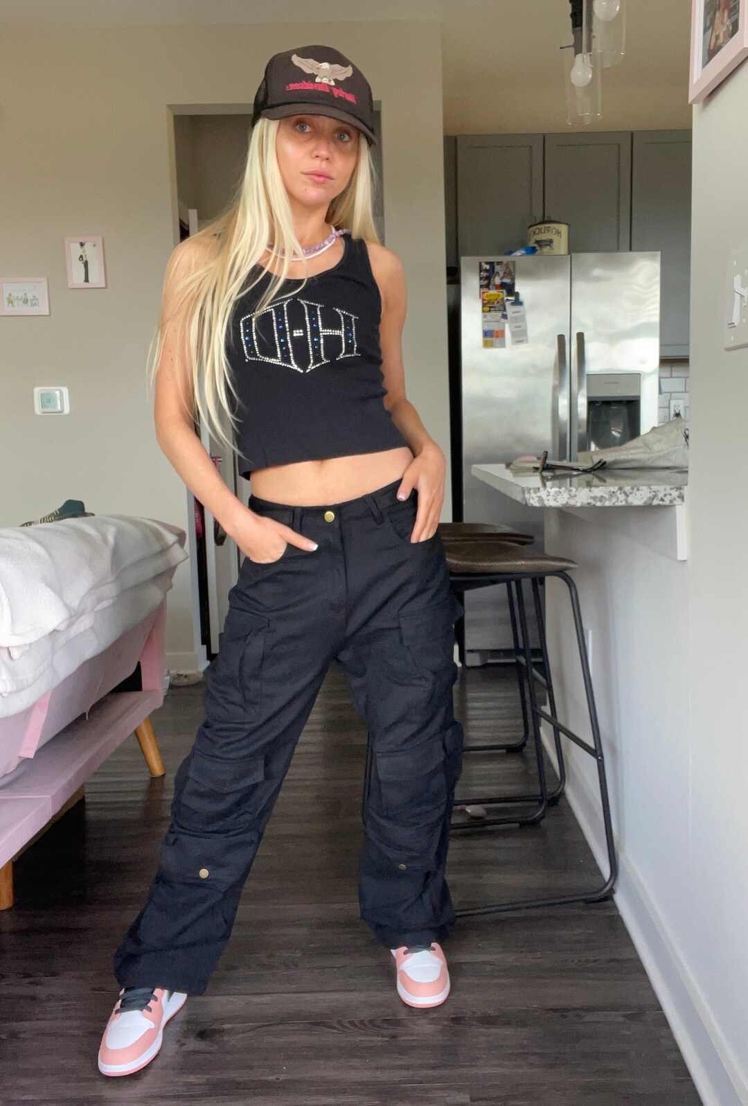 Vintage Harley Davidson Crop Top Tank Top Sparkle Motorcycle Tank Top ...