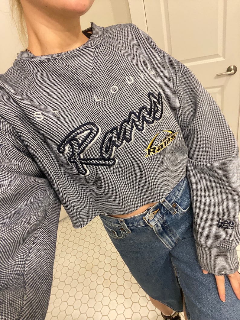 Rare Vintage 90s LA Rams Distressed Super Bowl Champions Cropped Y2K ...
