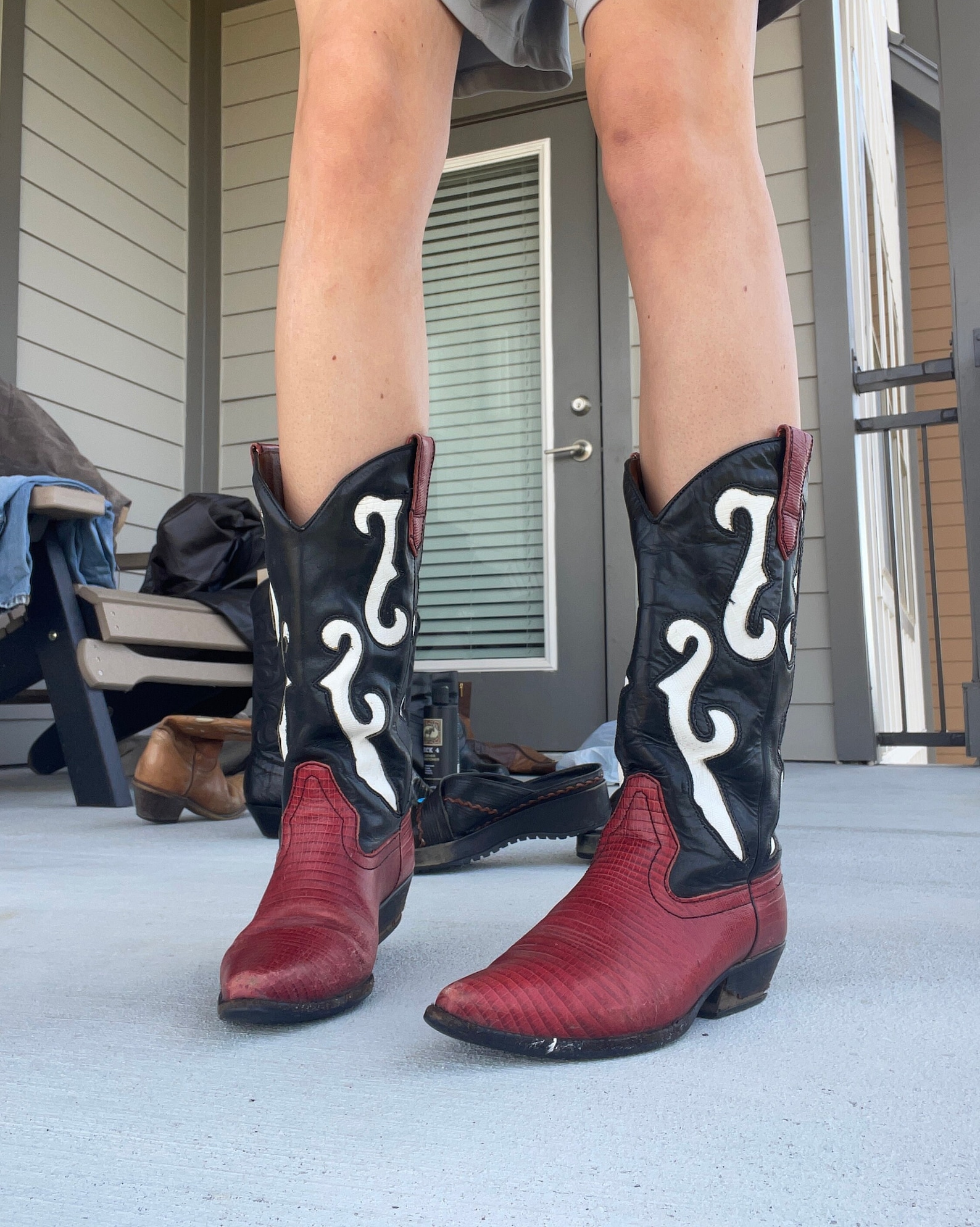 Vintage Cowboy Boots Red Leather Upper Trendy Tiktok Classic - Etsy