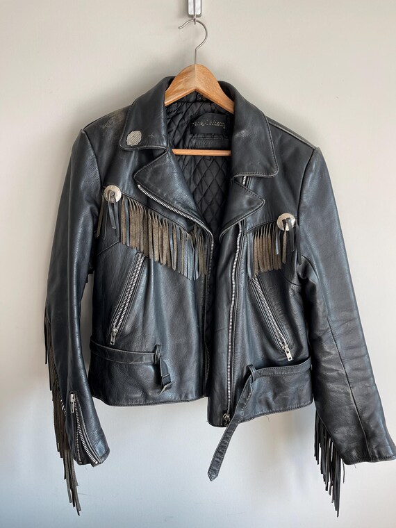 RARE Vintage Harley Davidson motorcycle fringe leathe… - Gem