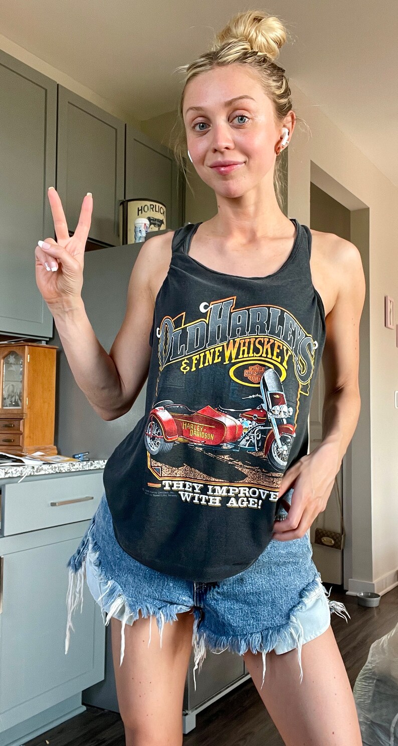 Rare Vintage Harley Davidson and Fine Whiskey 1980s Tank Top - Etsy