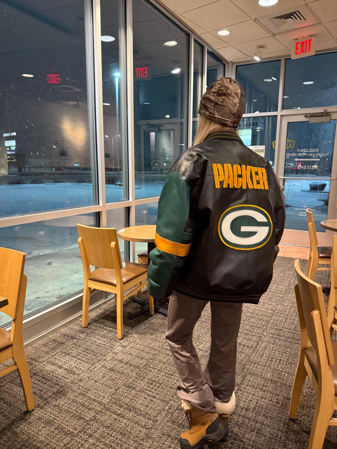 Vintage 1990s Leather Green Bay Packers Jacket Collector Champion Zip ...