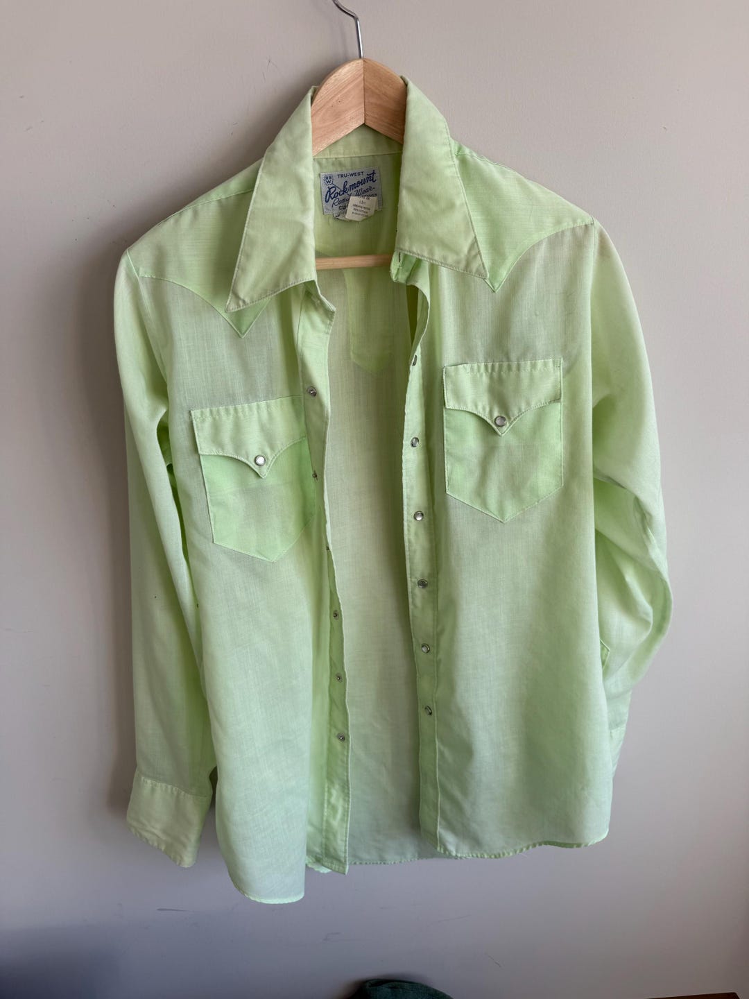 Vintage 1980s Rock Mount Western Pearl Button Wrangler Button up Cowboy ...