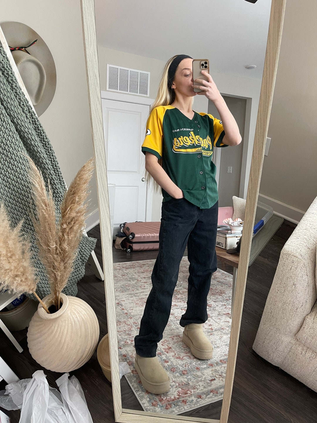 Vintage Green Bay Packers Jersey Collector Classic Baseball Style Short ...
