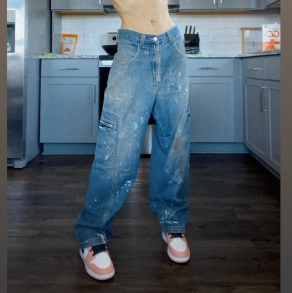 RARE vintage y2k Baggy wide leg Vibes jeans distresse… - Gem