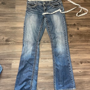 Y2K Low Rise Jeans Bell Bottom Boot Cut Trendy Hilton Type 2000s Silver ...