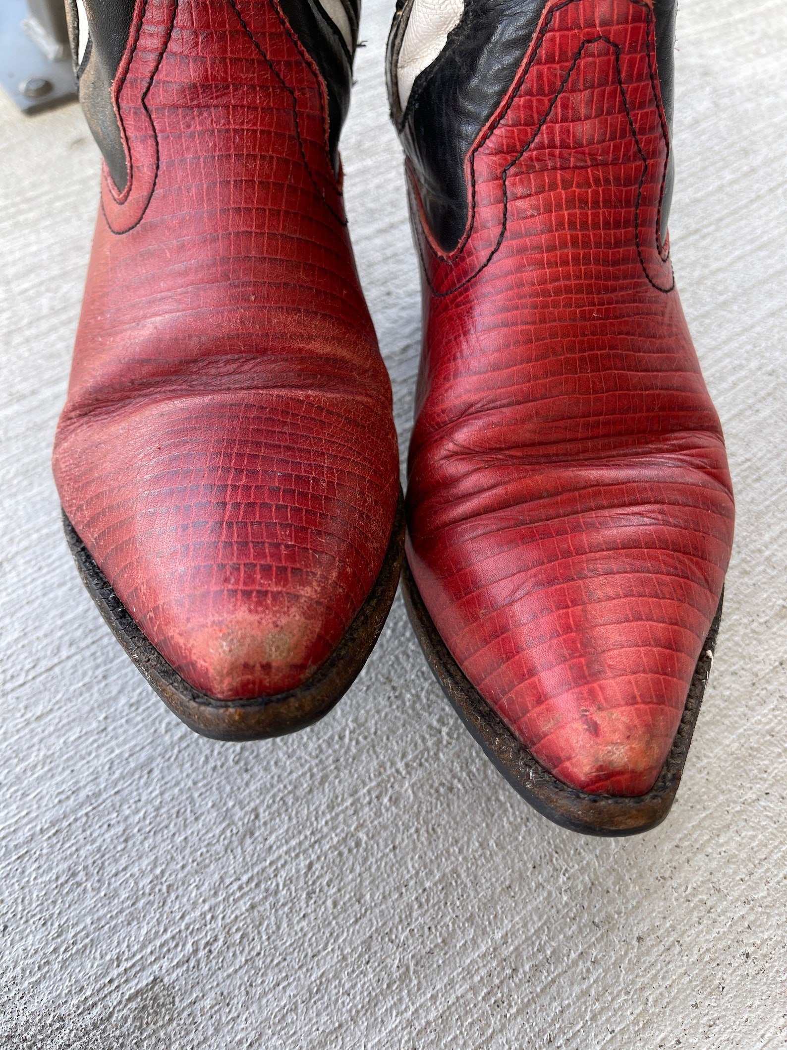 Vintage Cowboy Boots Red Leather Upper Trendy Tiktok Classic - Etsy