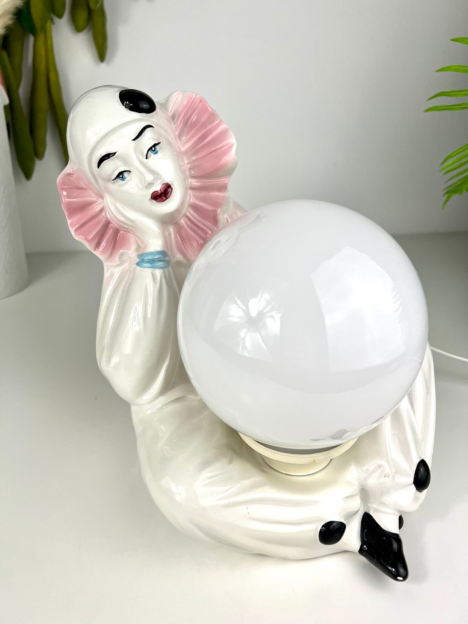 Vintage Pierrot Clown Lamp: Mira Fujita Decor, 80s Clowncore Boudoir ...