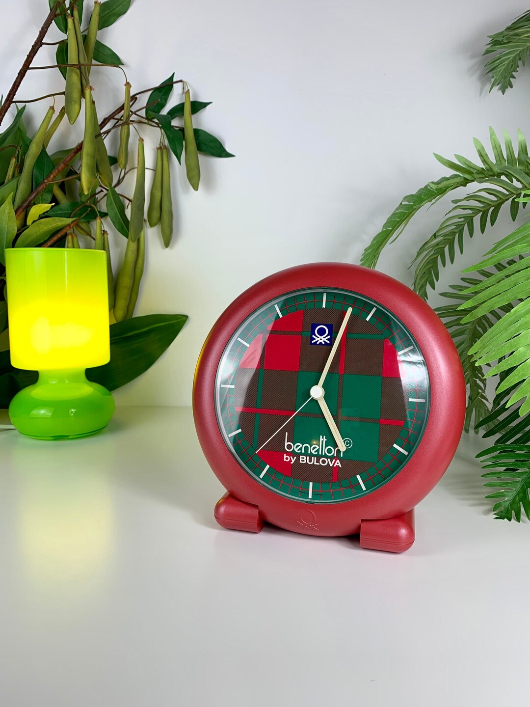 Vintage Benetton Clock by Bulova. 90s Desk Clock. - Etsy