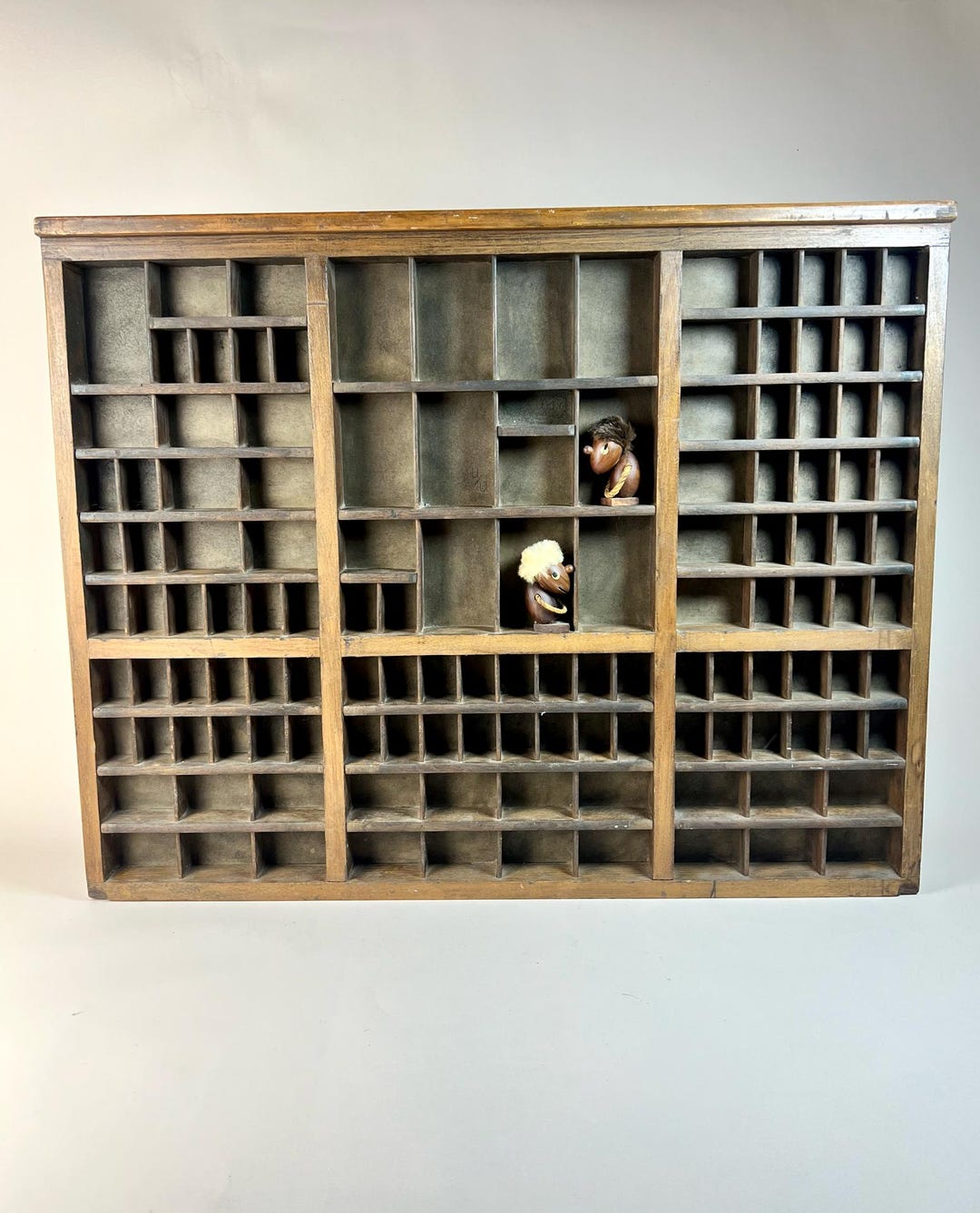 Vintage Large Letterpress Drawer Display Case /curio Shelf/dark ...