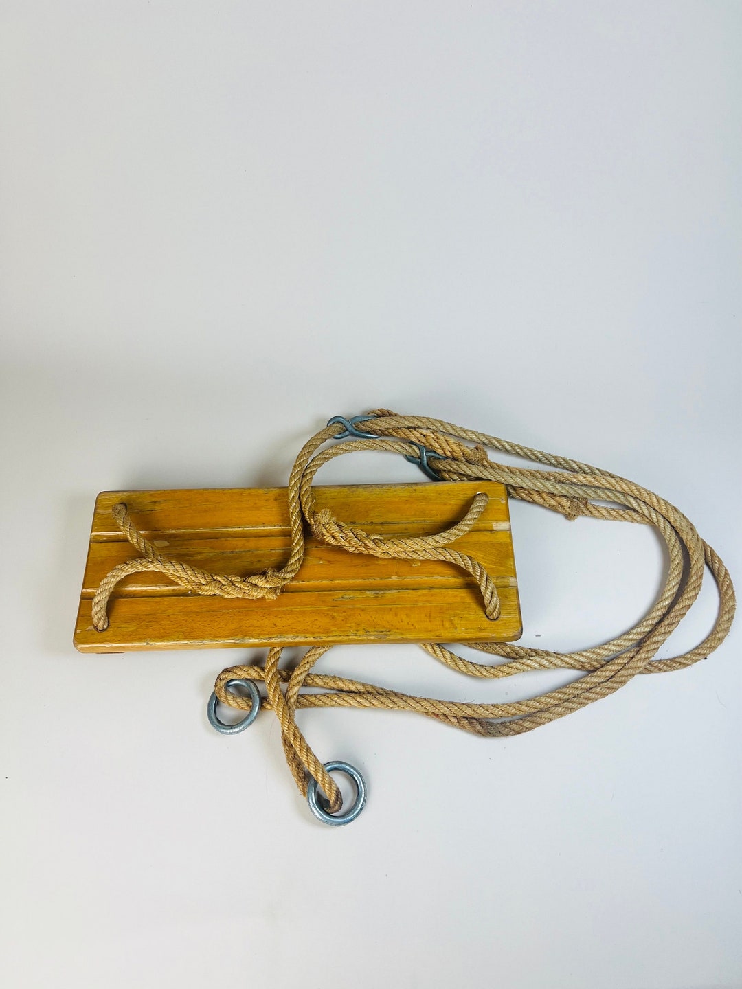 Vintage Rustic Rope Swing With Wood Seat, Handmade Decor - Etsy