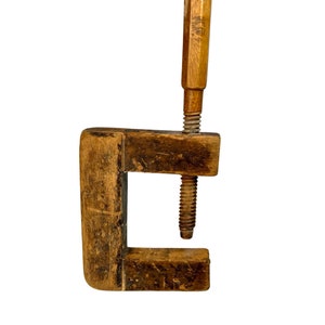Vintage Carpenter's Clamp, Large Wood Screw Clamp, Carpentry Tool ...