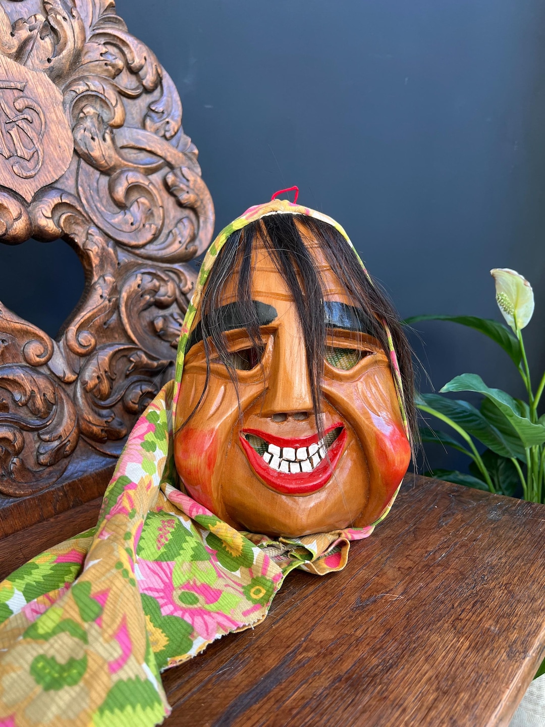 Traditional Flums Carnival Mask: Swiss Wood Wall Decor, 1987 - Etsy