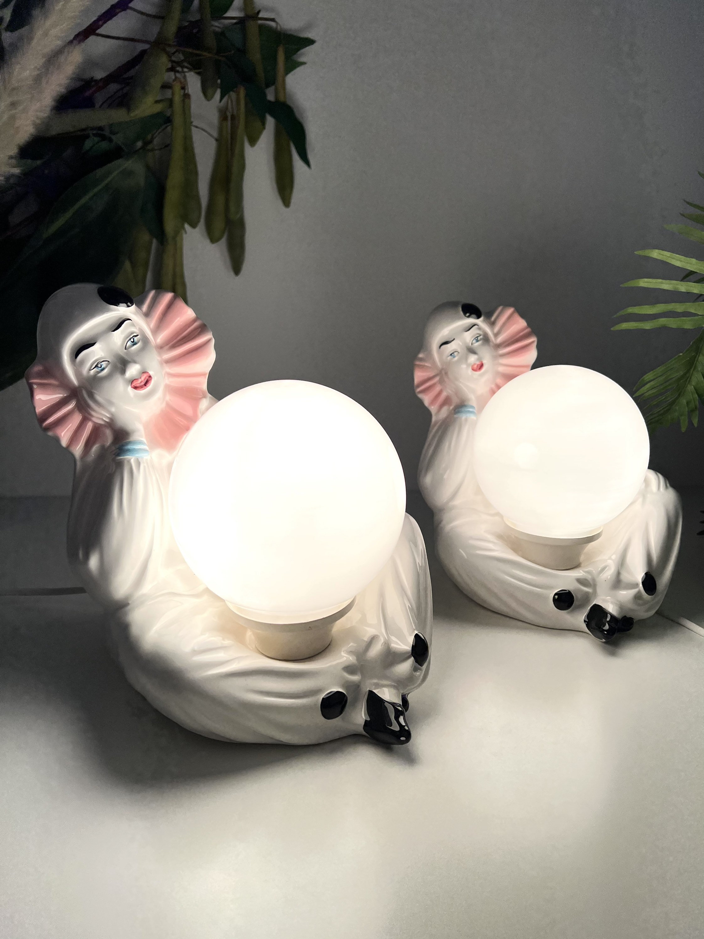 Vintage Pierrot Clown Lamp: Mira Fujita Decor, 80s Clowncore Boudoir ...