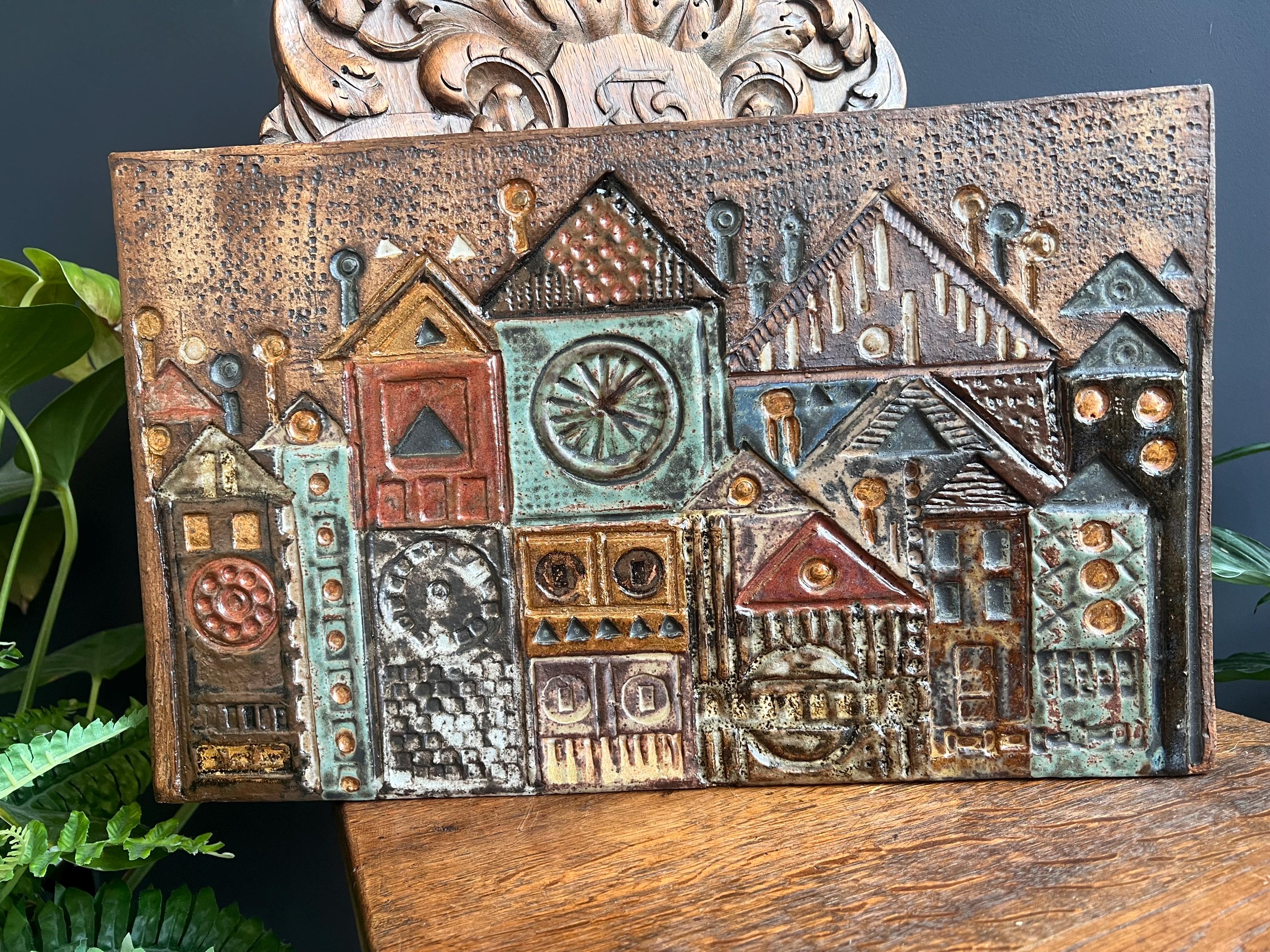 Vintage Rheinfelden Pottery Swiss Folk Art Ceramic Wall Plaque, Hand ...