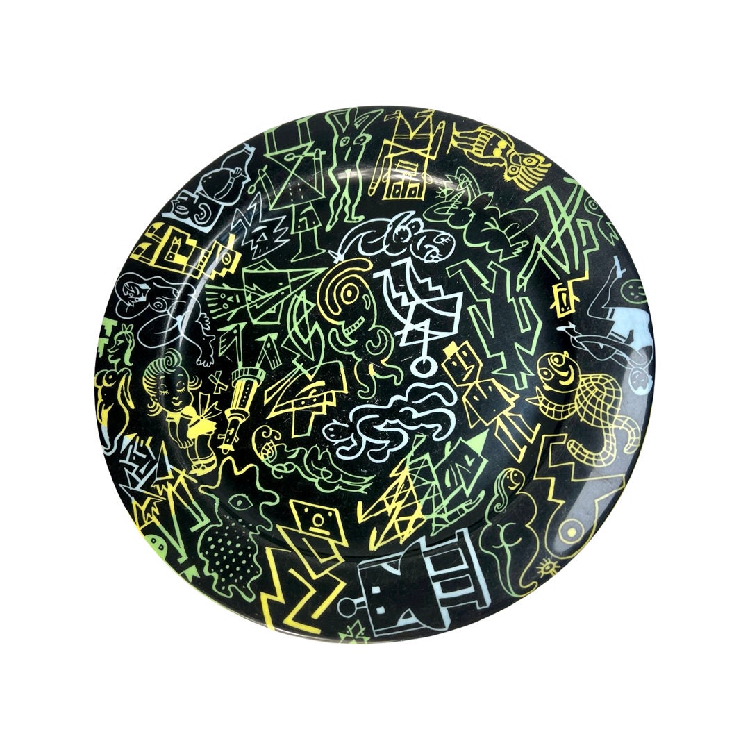 Vintage BOPLA Dinner Plate GRAFFITI in BLACK by Suisse Langenthal, Made ...