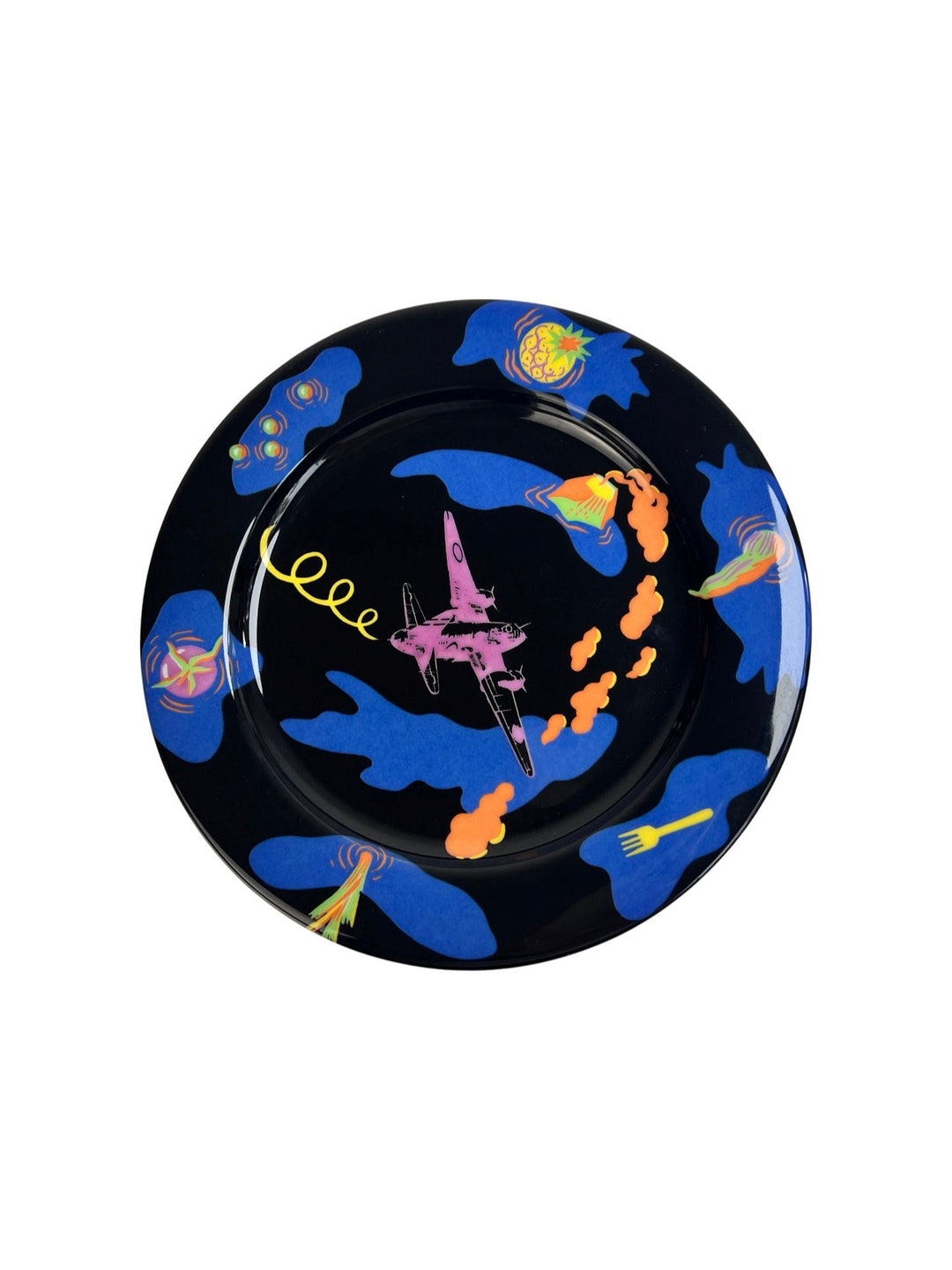 Airplane Wall Plate, Swiss Ceramic Vintage BOPLA Bread or Salad Plate ...