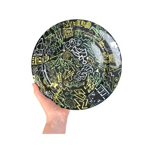 Vintage BOPLA Dinner Plate GRAFFITI in BLACK by Suisse Langenthal, Made ...