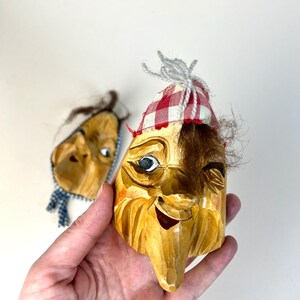 Handcrafted Swiss Wall Masks Set His and Her Traditional Alpine Decor ...