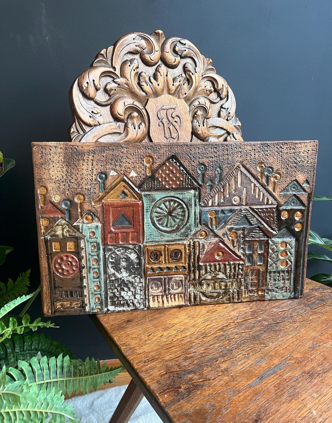 Vintage Rheinfelden Pottery Swiss Folk Art Ceramic Wall Plaque, Hand ...
