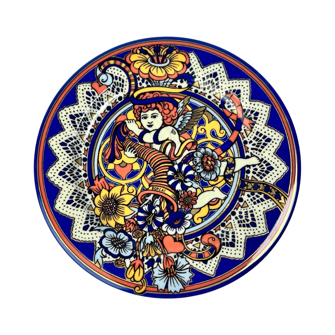 Vintage Maximalist Style Plate 90s, Swiss Ceramic Vintage BOPLA Bread ...
