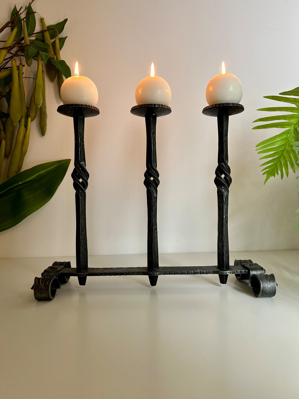 Vintage Sculptural Candelabra Made From Wrought Iron. - Etsy