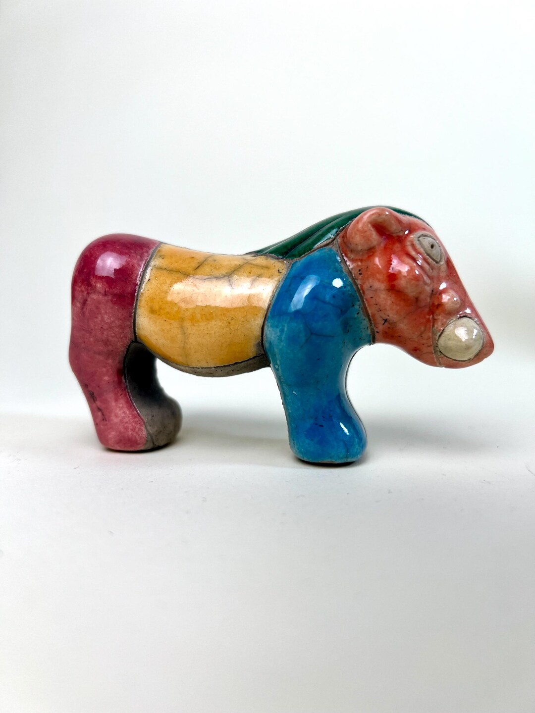 Vintage Pottery Warthog Figurine | Fenix Raku Handcrafted Safari Art ...