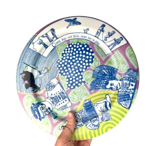 Surrealist Wall Plate, Vintage BOPLA Dinner Plate ROSCHTI by Suisse ...