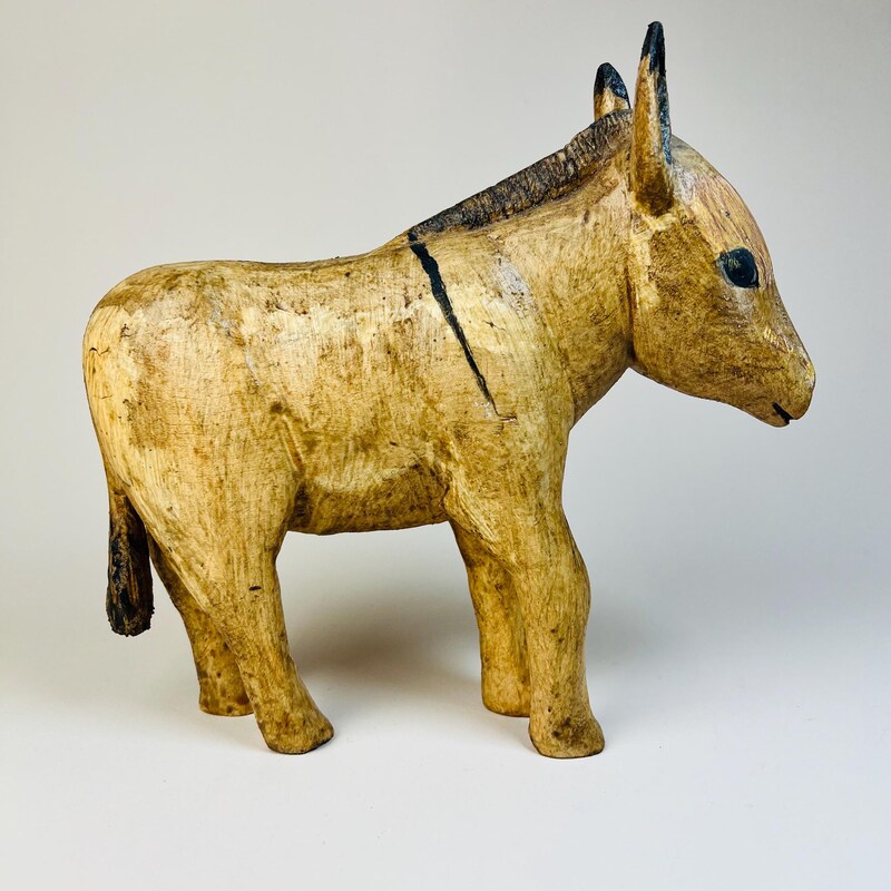 Wooden Donkey Figurine - Etsy