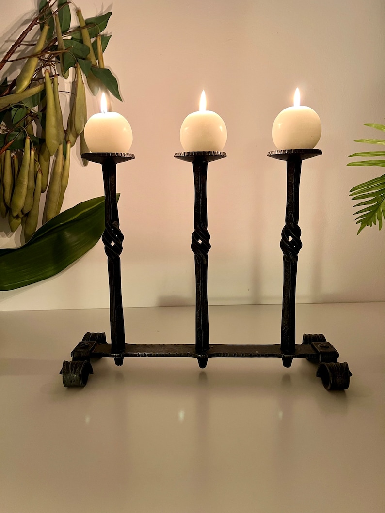 Vintage Sculptural Candelabra Made From Wrought Iron. - Etsy