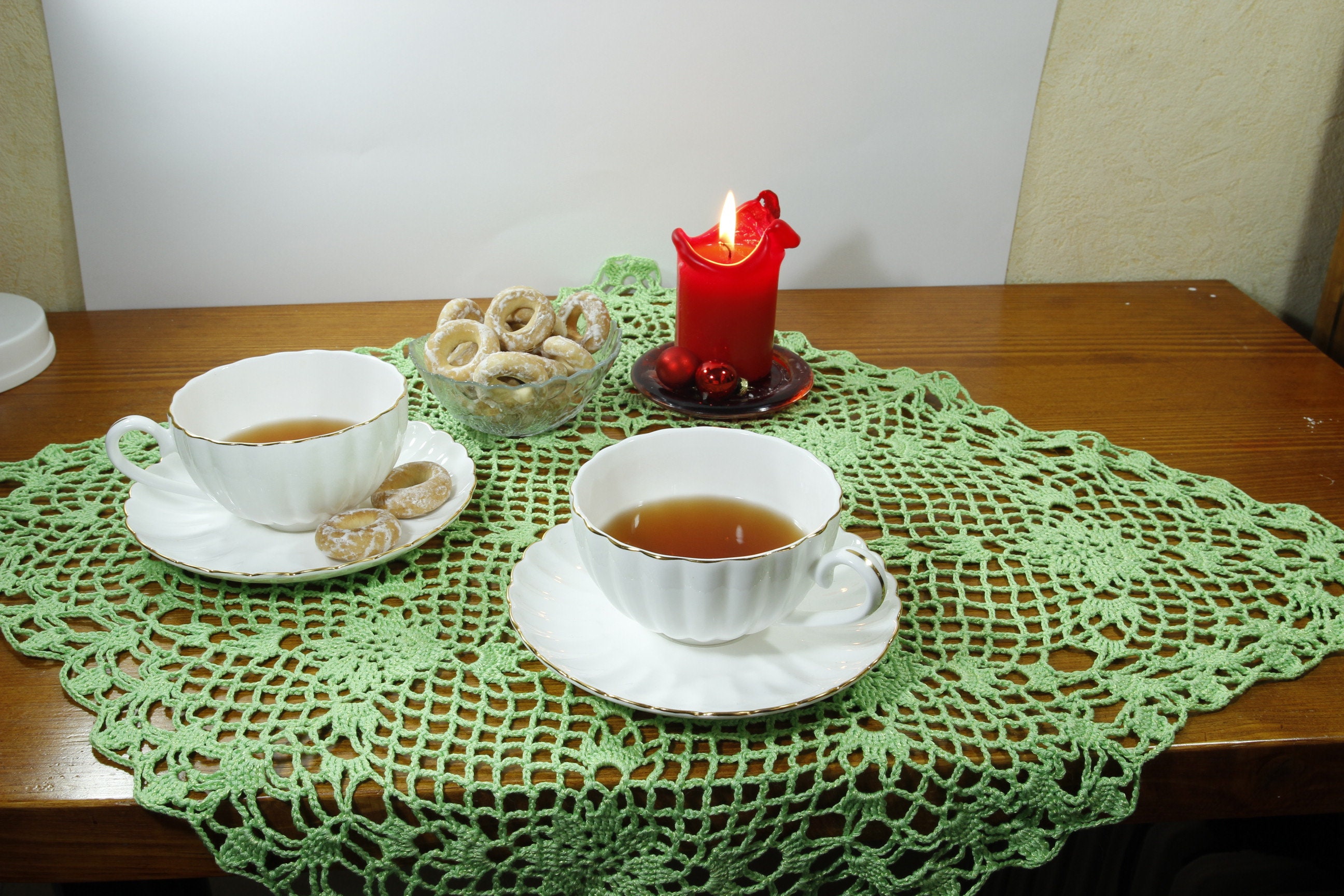 Square Crochet Green Doilies Perfect for Home Decor for Home Cozy ...