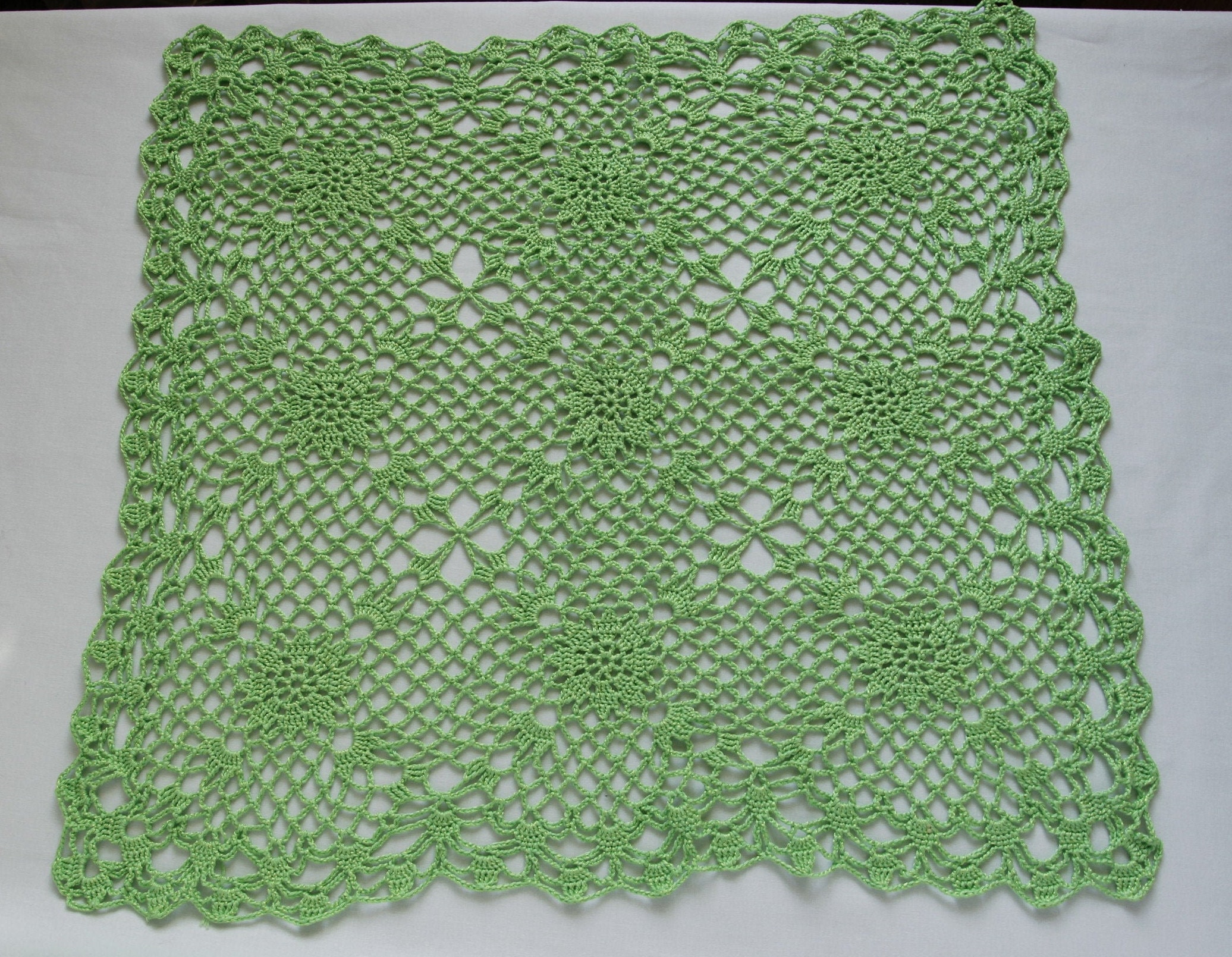 Square Crochet Green Doilies Perfect for Home Decor for Home Cozy ...