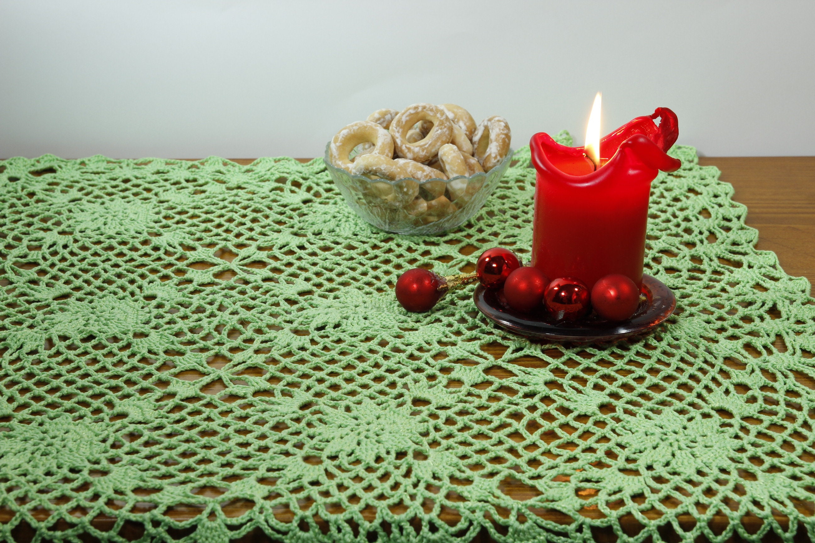 Square Crochet Green Doilies Perfect for Home Decor for Home Cozy ...
