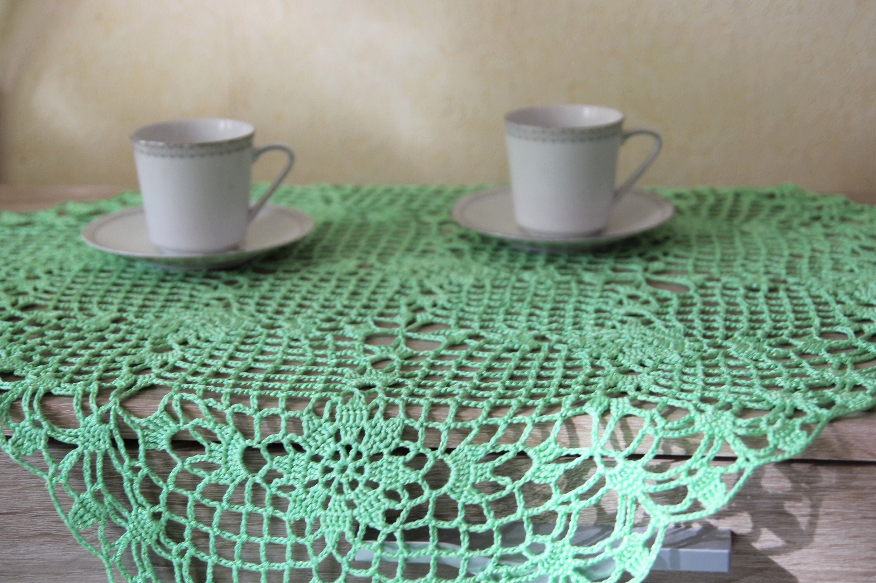 Square Crochet Green Doilies Perfect for Home Decor for Home Cozy ...