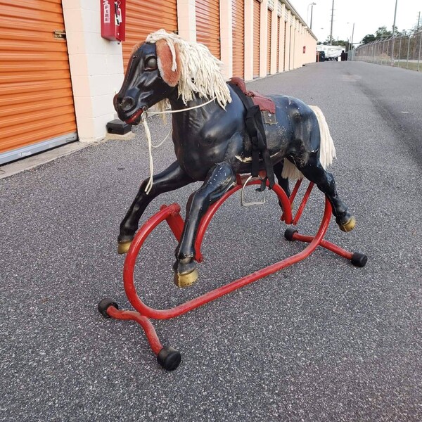Antique Wooden Rocking Horse - Etsy